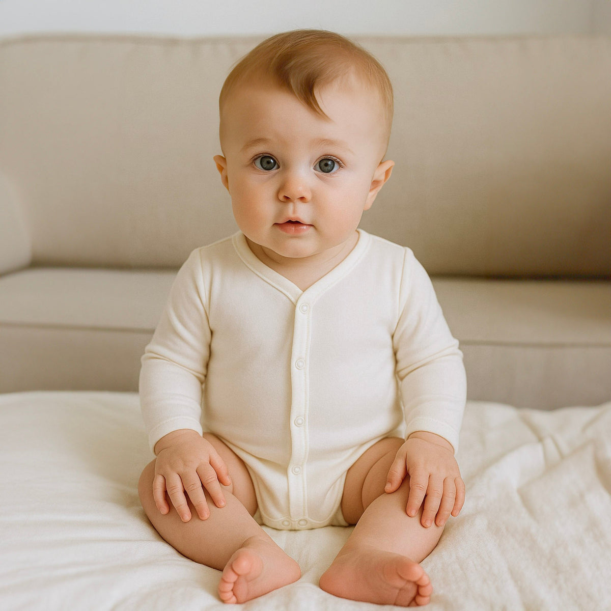 Luna & Arlo Basics Long Sleeve Bodysuit - Ivory – Magnolia Baby