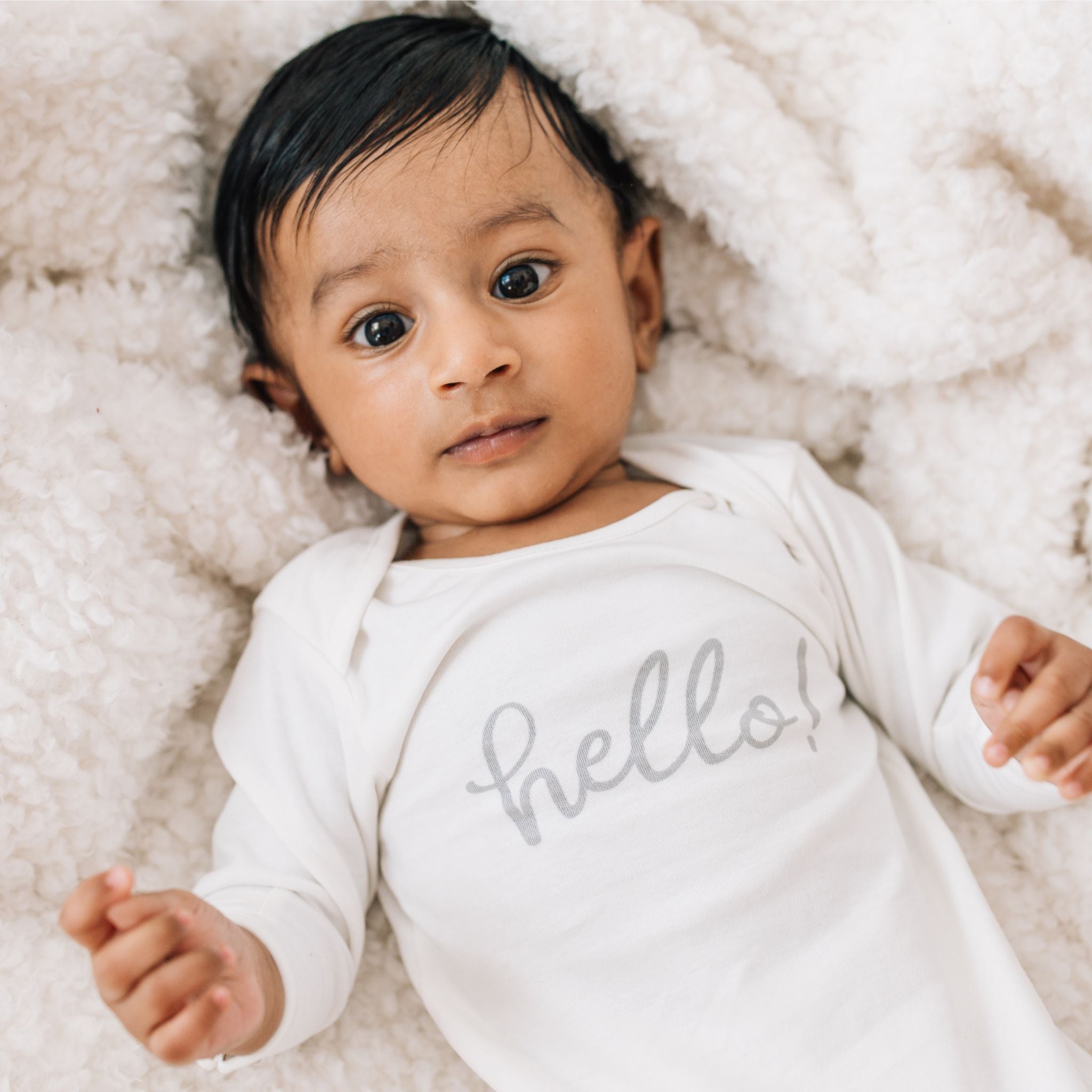 Magnolia Baby Girl Magnolia Baby Boy Hello! Knot Gown - Silver by Luna ...